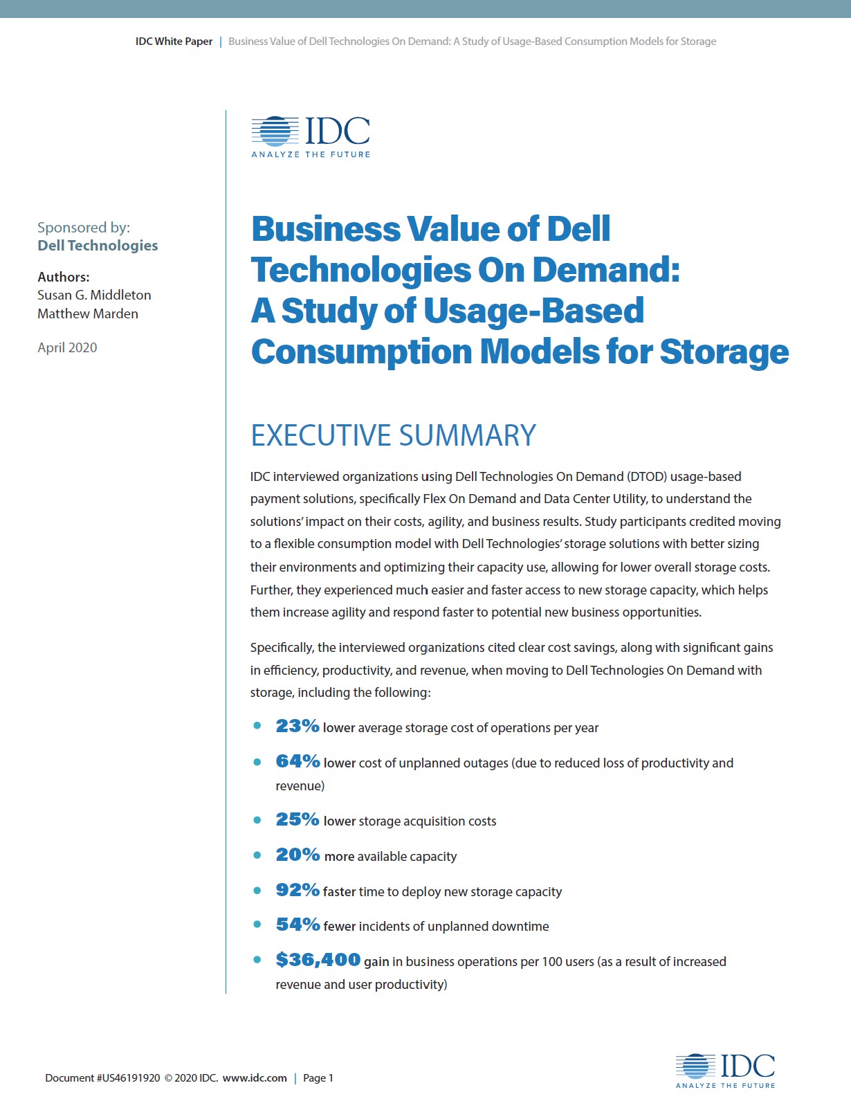 Business Value of Dell Technologies On Demand: A Study of Usage-Based ...