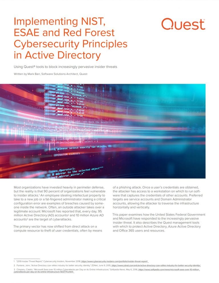 How to implement NIST, ESAE and Red Forest Cybersecurity Principles in ...